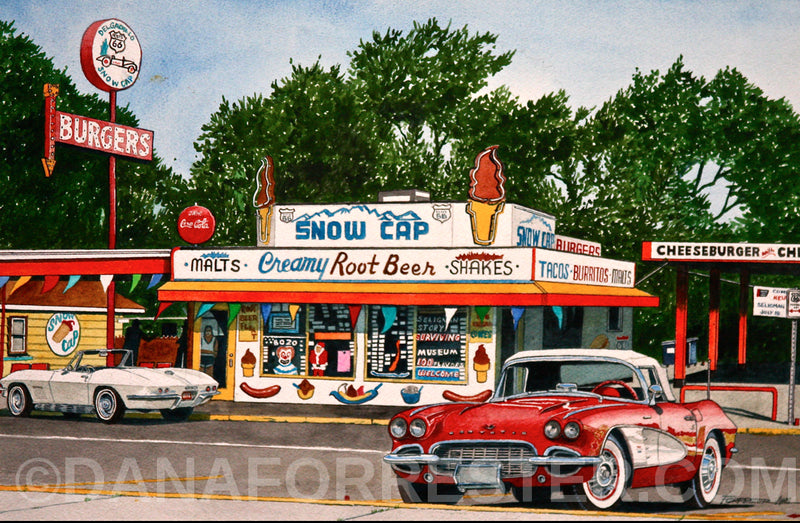 "Snow Cap on 66" – Dana Forrester Watercolors